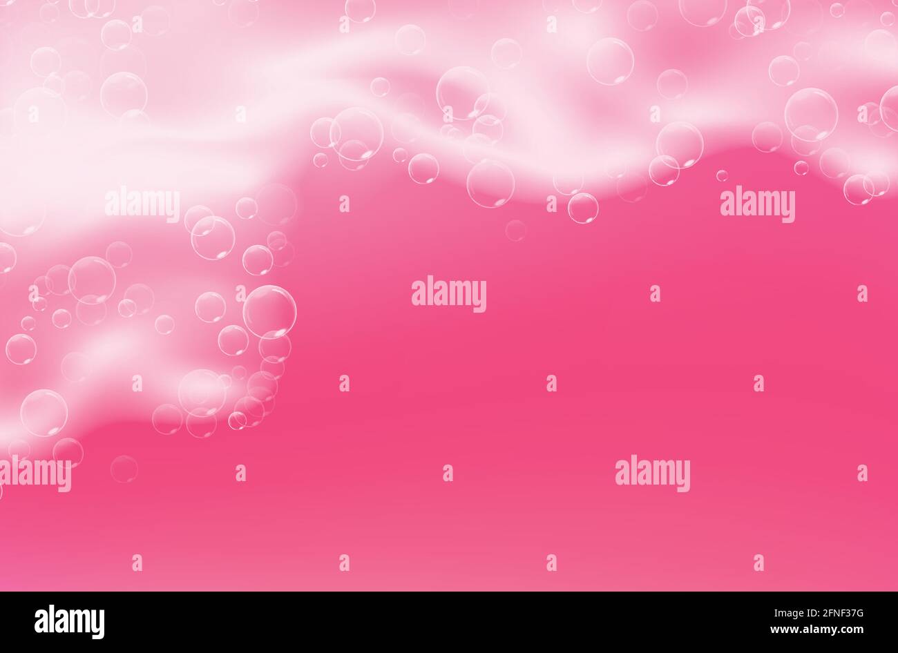 Beautiful bright background with Bath pink foam and empty place for ...