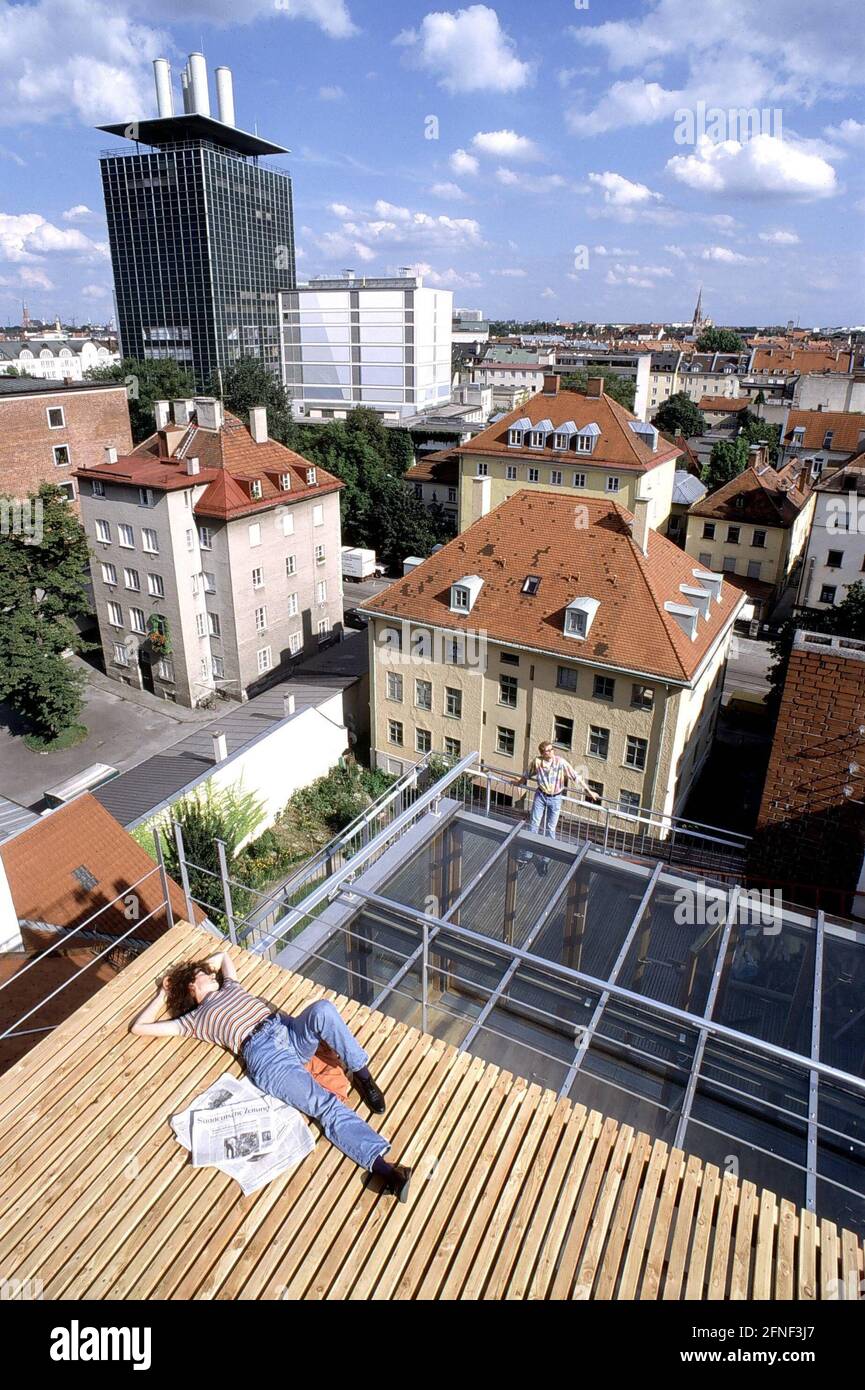 View of Munich's city centre photographed from the roof of the ...