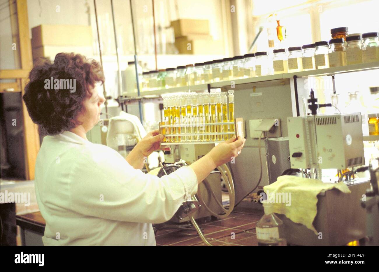 A laboratory in the Leuna works. [automated translation] Stock Photo ...