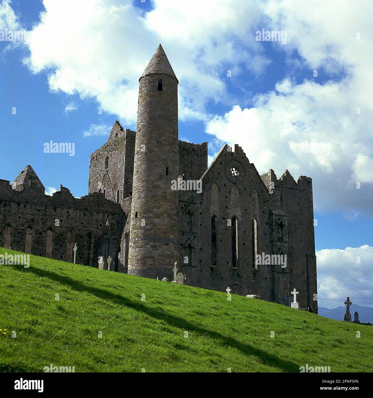 View of the gothic cathedral and the round tower. [automated ...