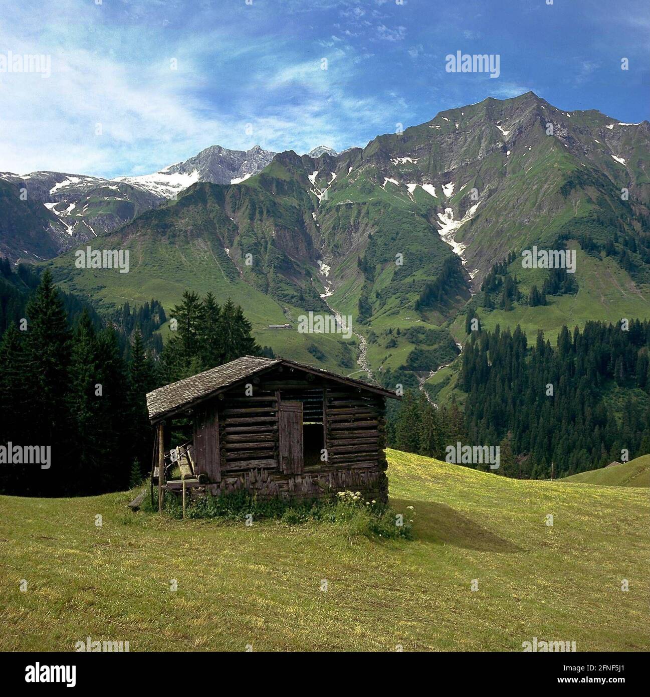 Mountain hut at the Hochtannbergpass in the Bregenz Forest. [automated ...