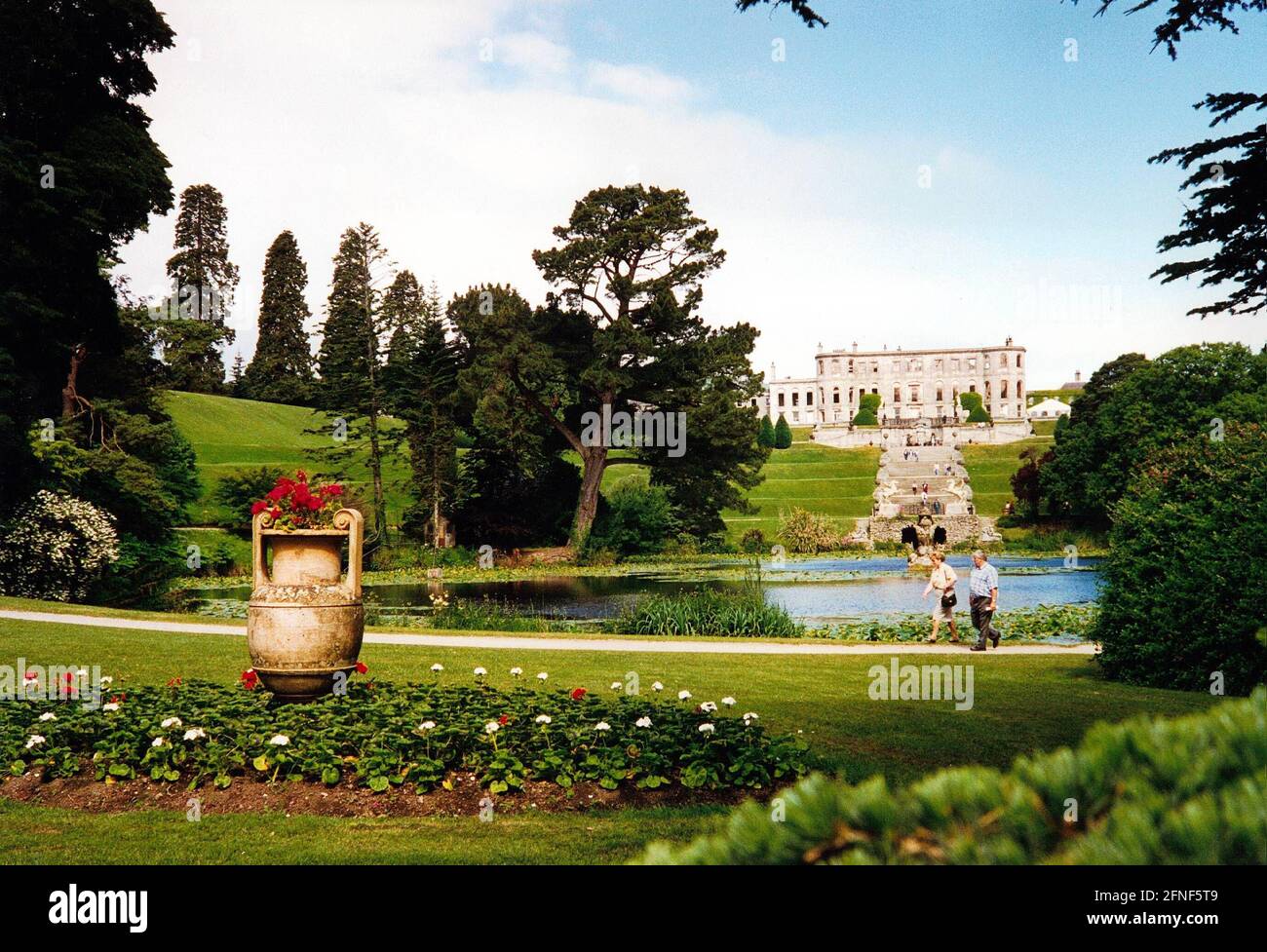 The castle grounds of Powerscourt House, the much-visited former ...
