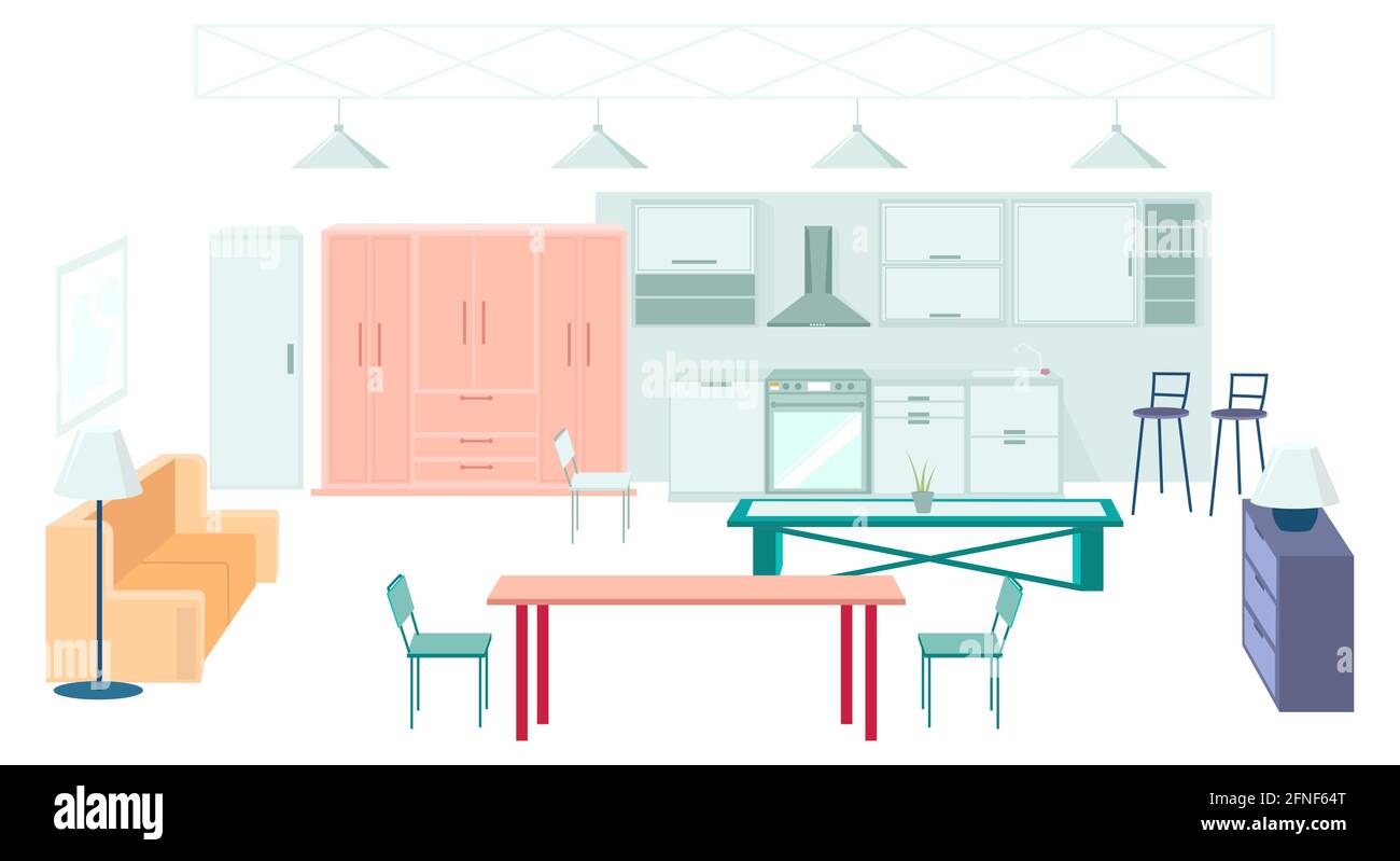 Furniture store vector poster, banner design template Stock Vector ...