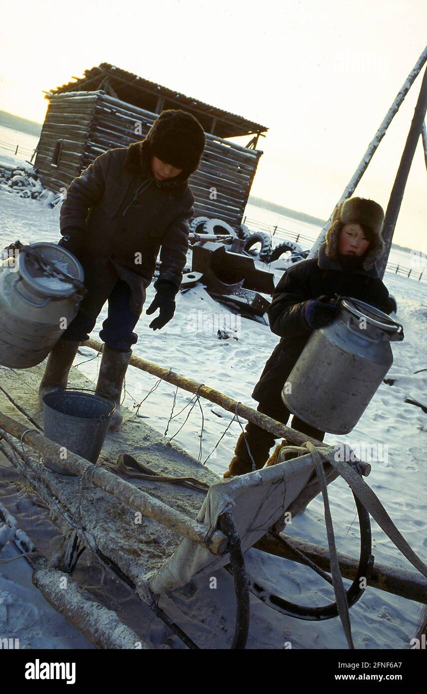 Two boys fetching water in Siberian Yakutia. [automated translation ...