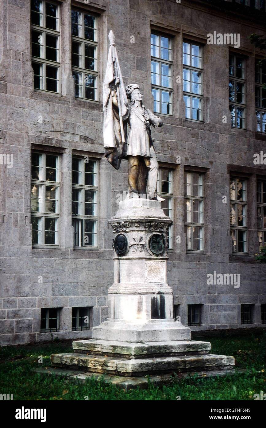The fraternity monument by Adolf von Donndorf (1883) stands in front of ...