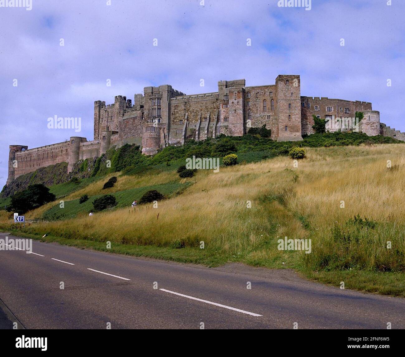 Bamburgh Castle on the NE coast north of Newcastle. [automated ...