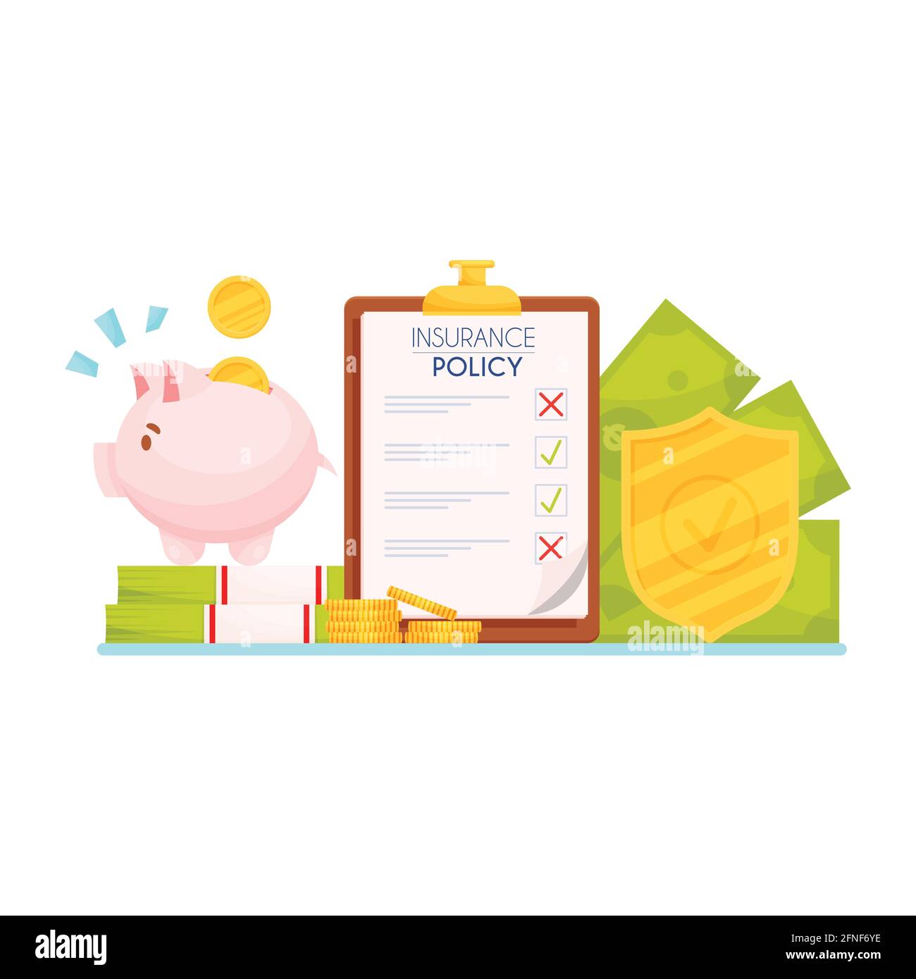 Insurance policy concept background. Vector illustration Stock Vector ...