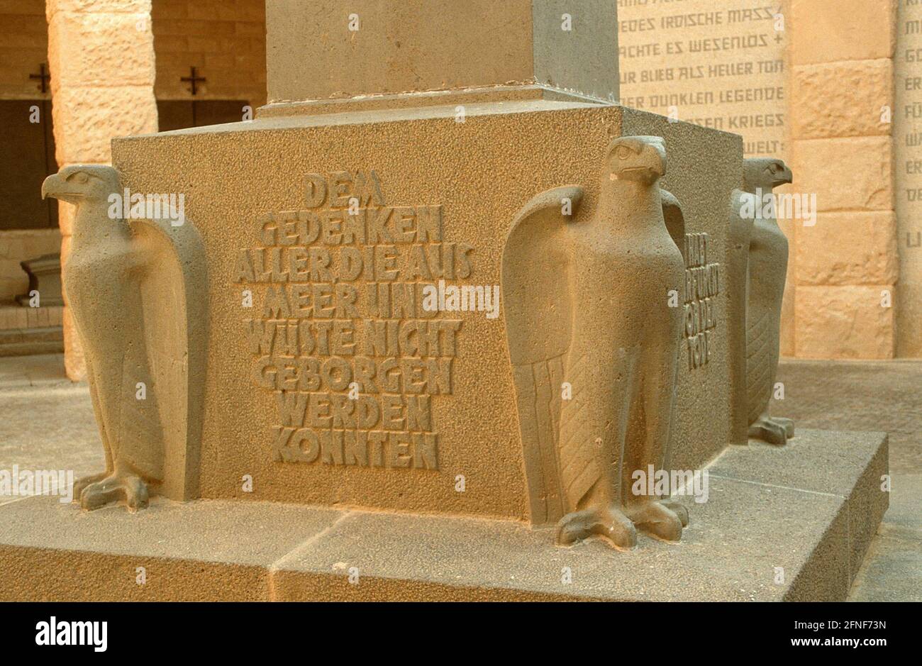 Monument to fallen German soldiers at the war gravesite in El-Alamein ...