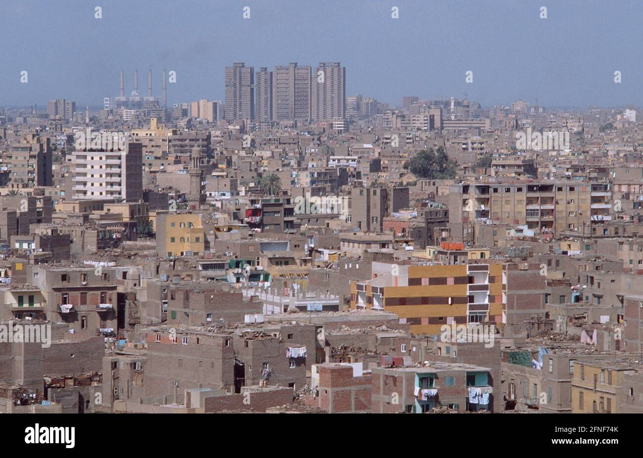 View of the center of Cairo seen from the newspaper skyscraper 'Al ...