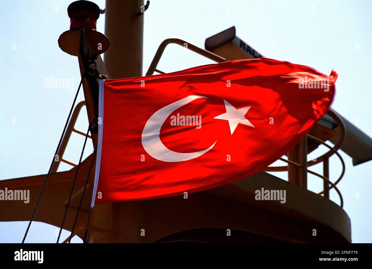 Symbol of nationality: the famous crescent with star, the Turkish ...