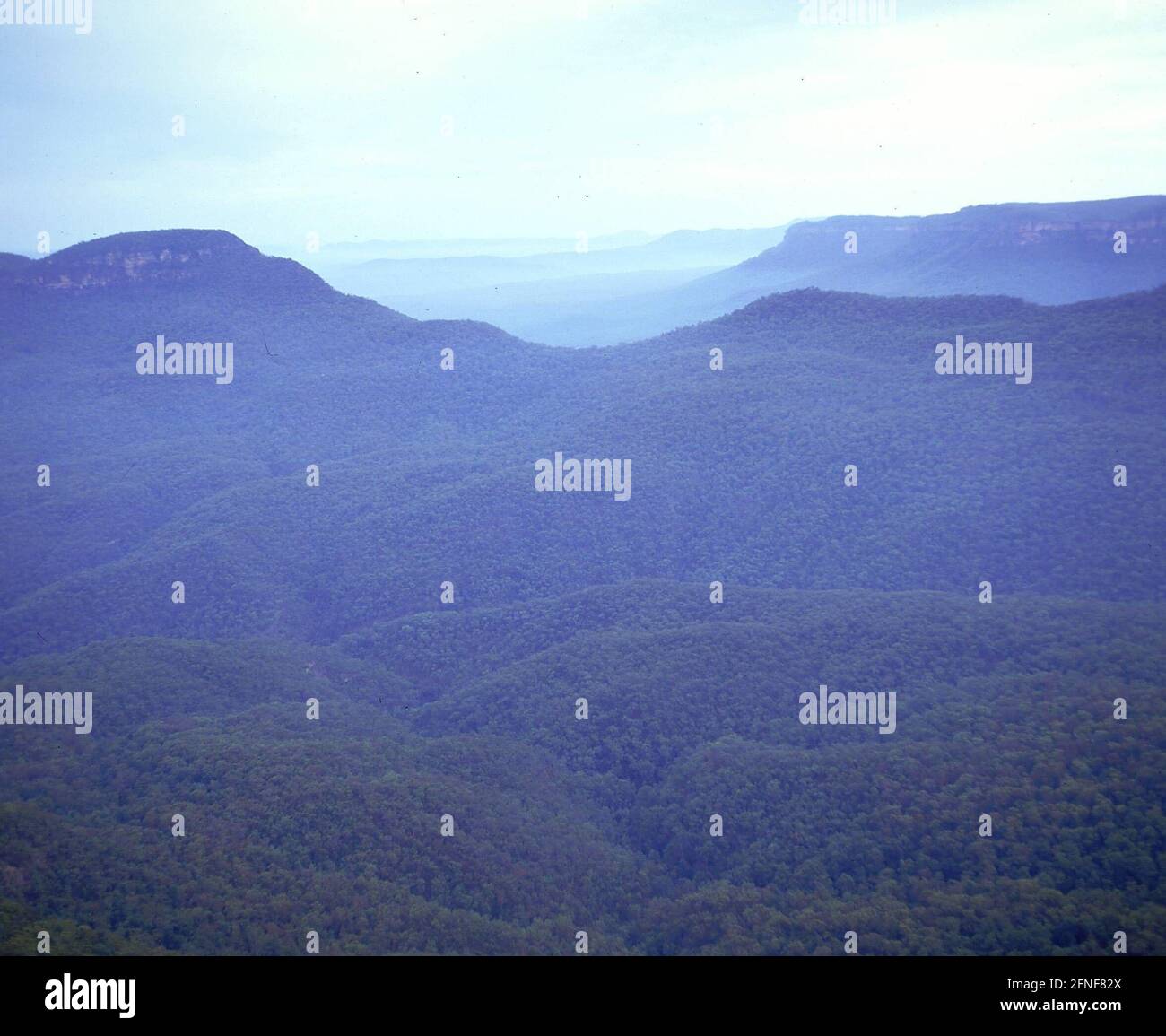 Fog over the Blue Mountains near Sydney. [automated translation] Stock ...