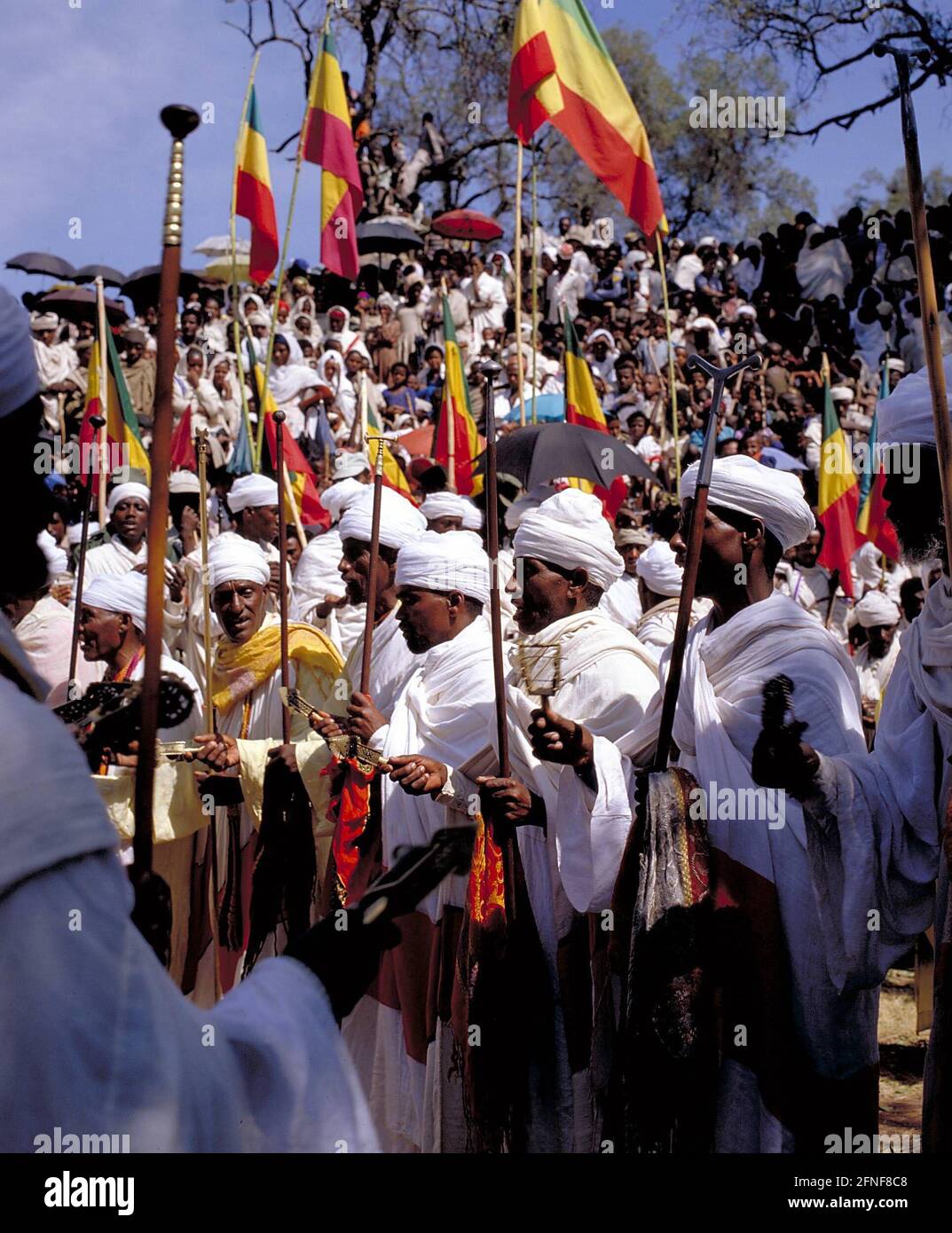 Dance of the Ethiopian Orthodox priests during the Timkat festival ...