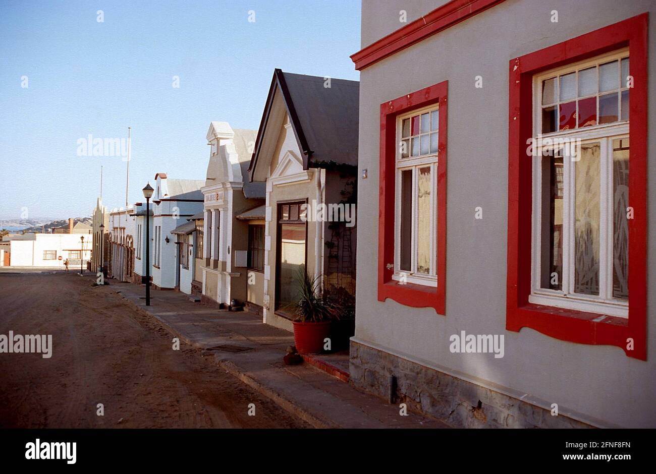 Row of houses built in the German colonial style in Lüderitz. The town ...