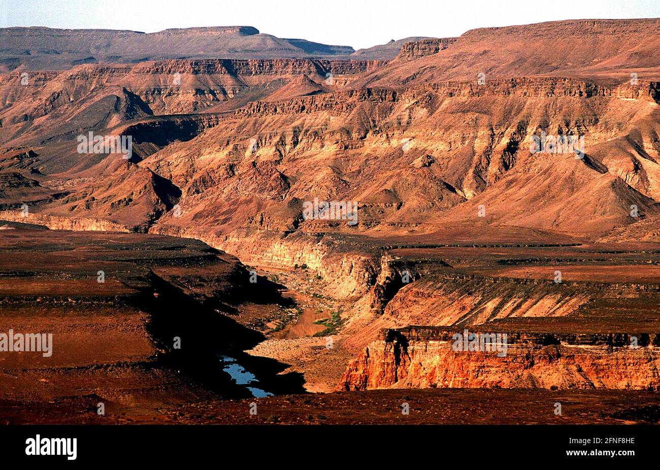 The Fish River Canyon has cut into the landscape over a length of 160 km. It has a depth of ...