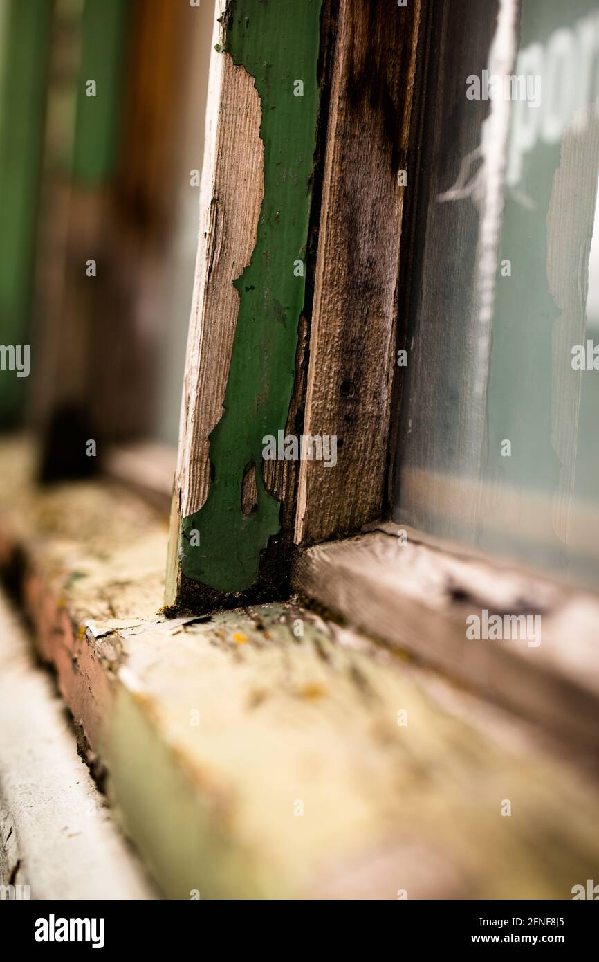 Old weathered window sill and framing in need of repair Stock Photo - Alamy