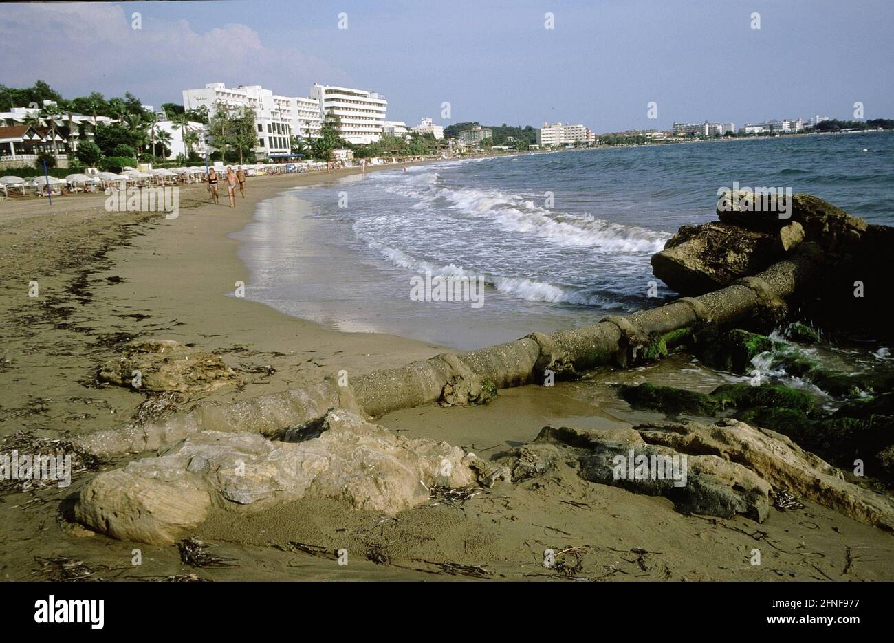 Polluted beach near Incekum, Turkey. [automated translation] Stock ...