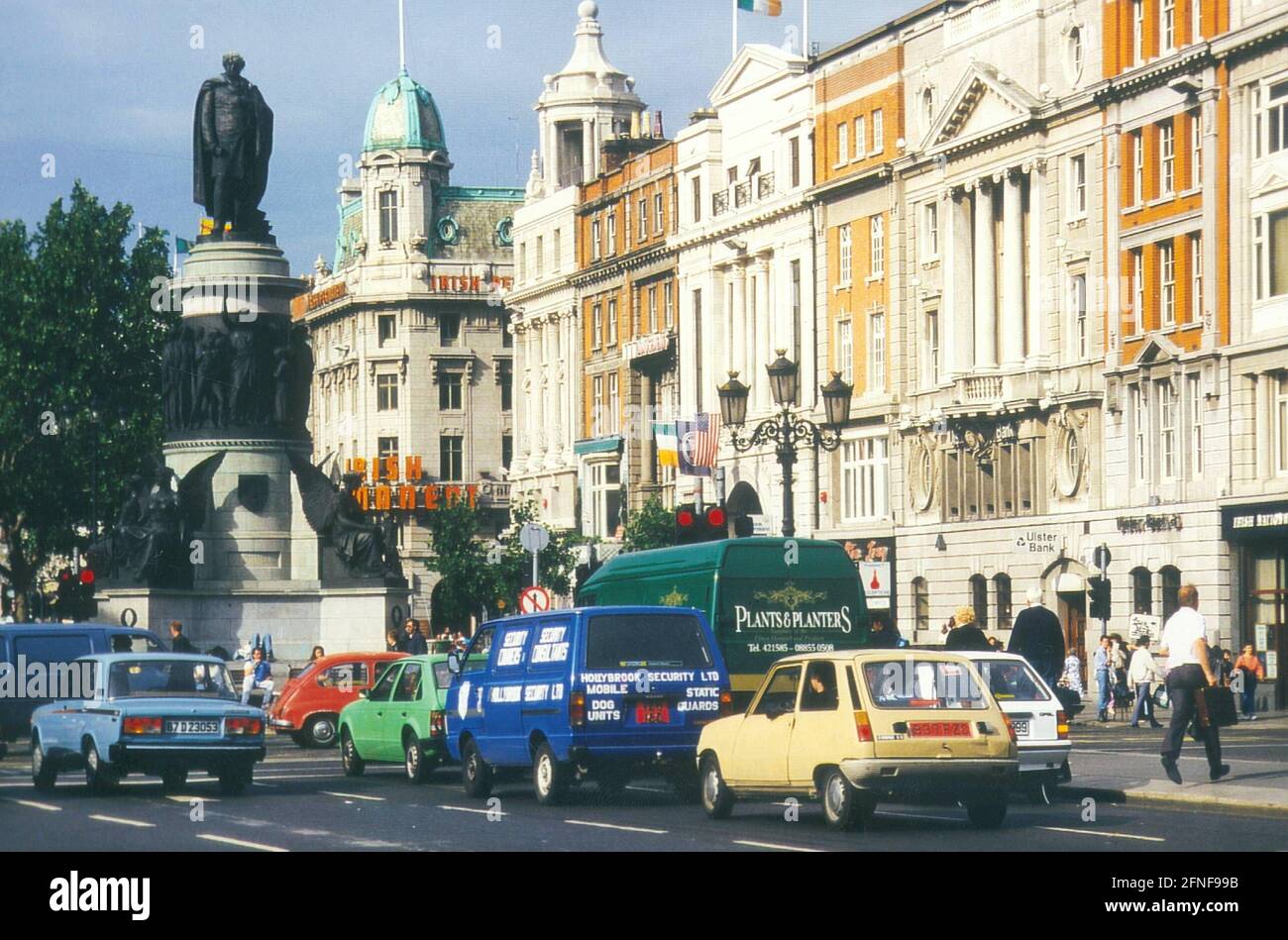 O'Connell Street, the boulevard of the Irish capital Dublin. [automated ...