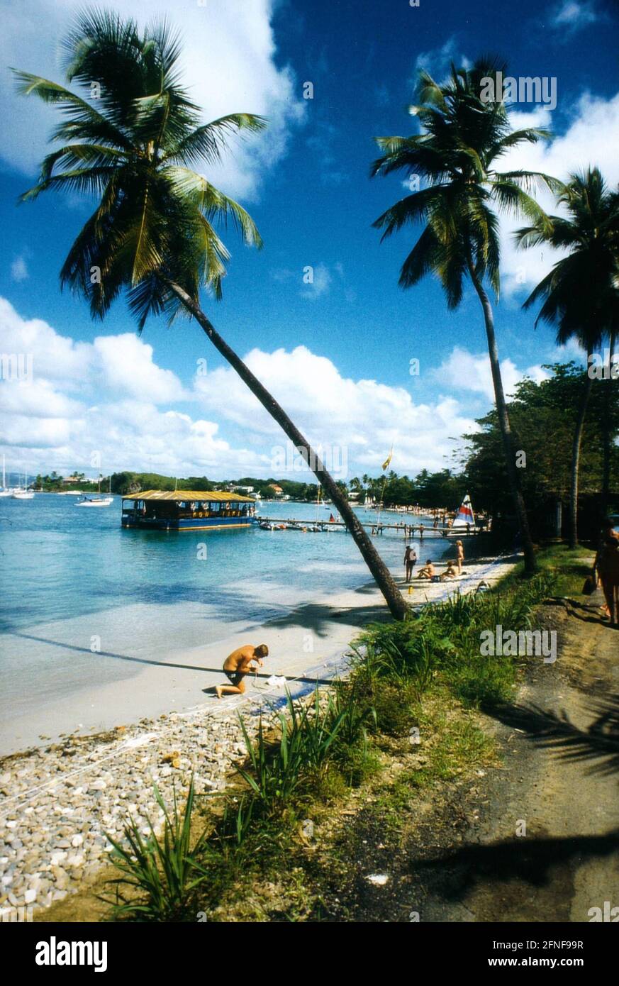 Coastal landscape in the south of Martinique. The island belongs to the ...