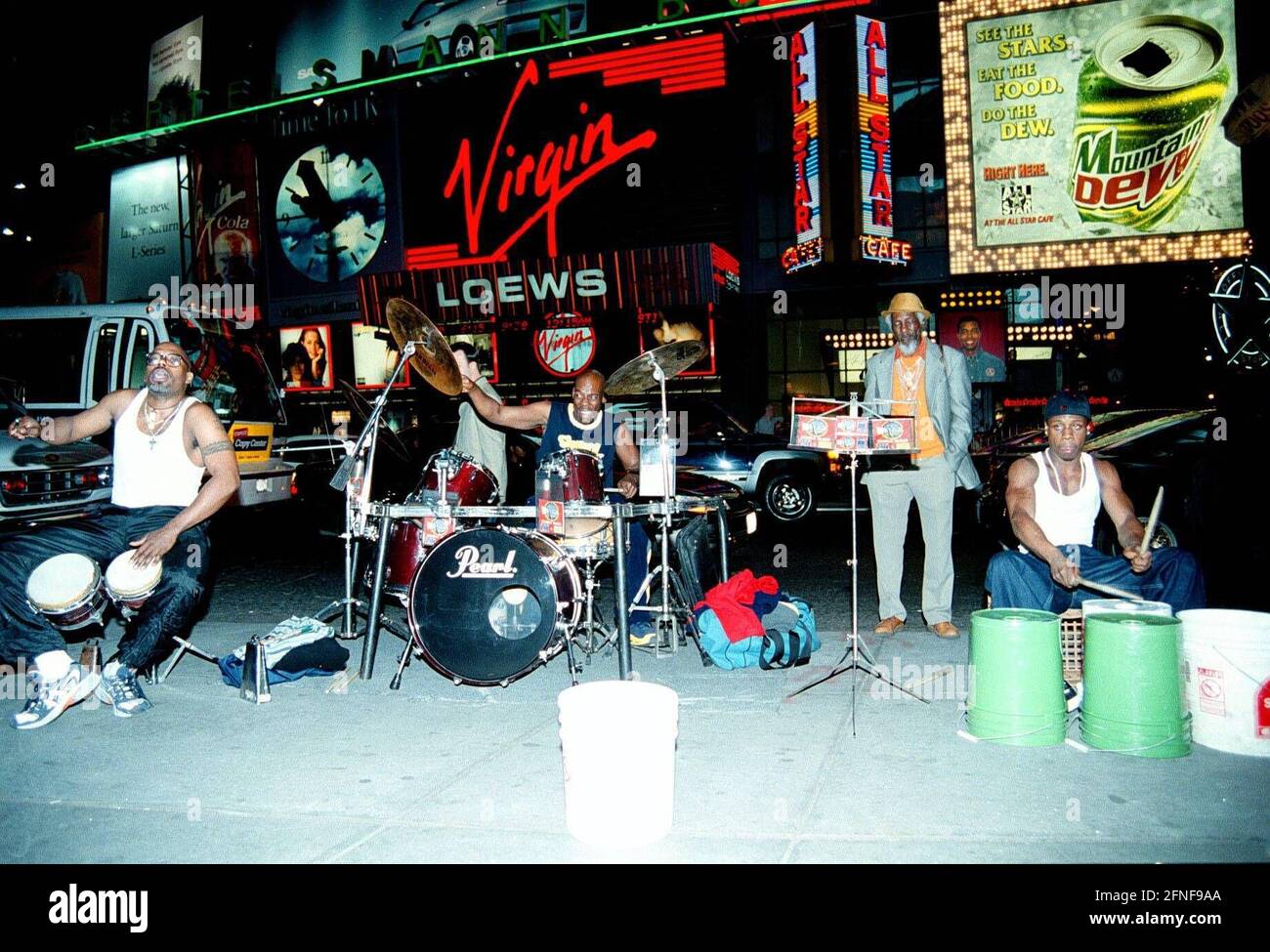 Musicians in Times Square - Broadway. [automated translation] Stock ...