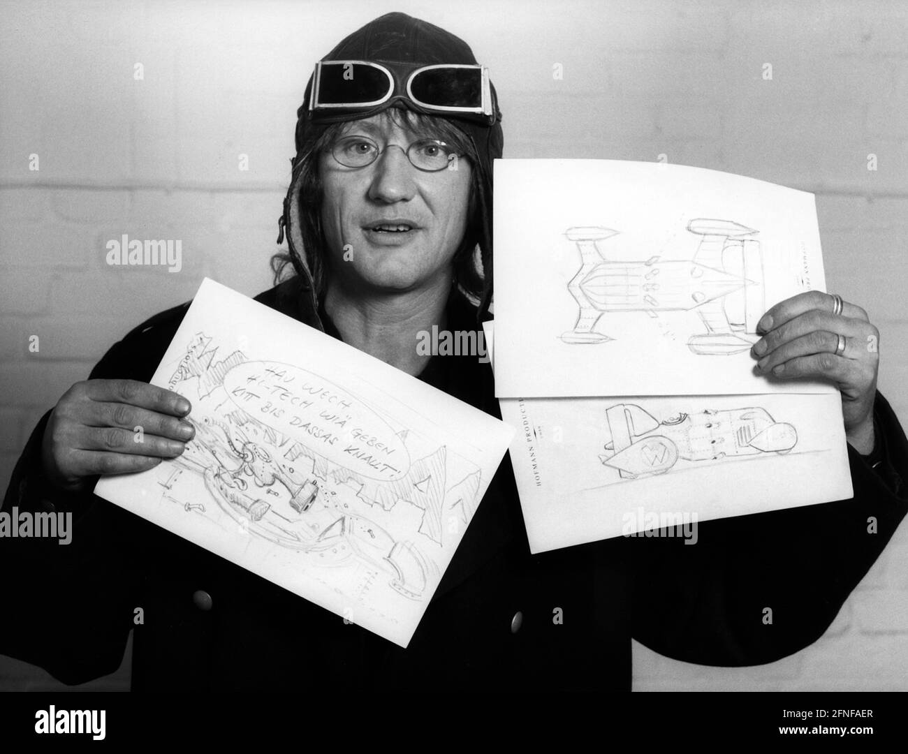 "Rötger Feldmann alias ""Brösel"" with fillet cap and sketches of his ...