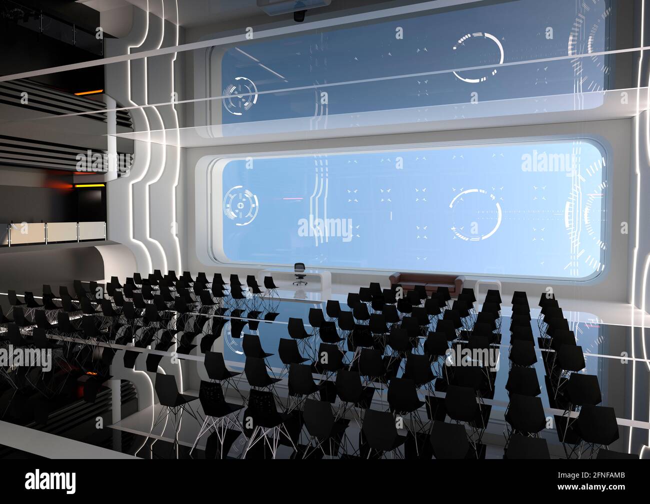 3D rendering of a science fiction auditorium interior Stock Photo - Alamy