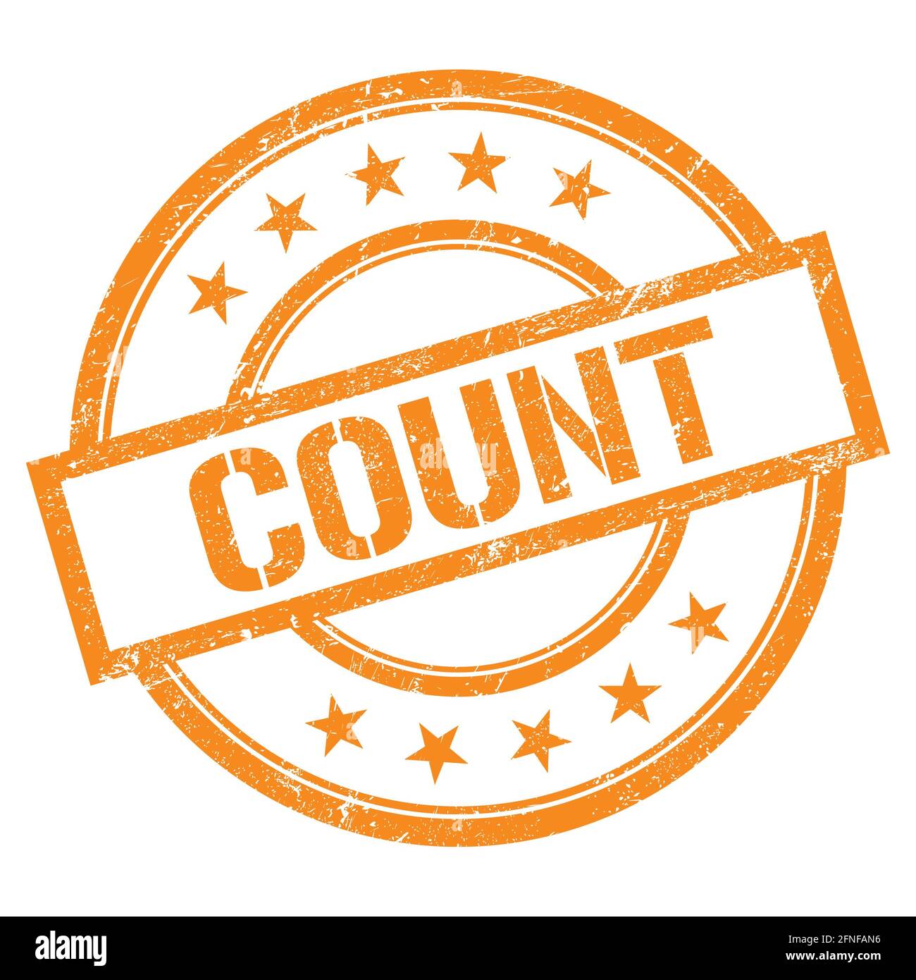 COUNT text written on orange round vintage rubber stamp Stock Photo - Alamy