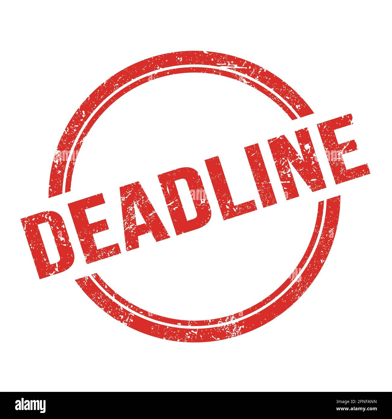 DEADLINE text written on red grungy vintage round stamp Stock Photo - Alamy