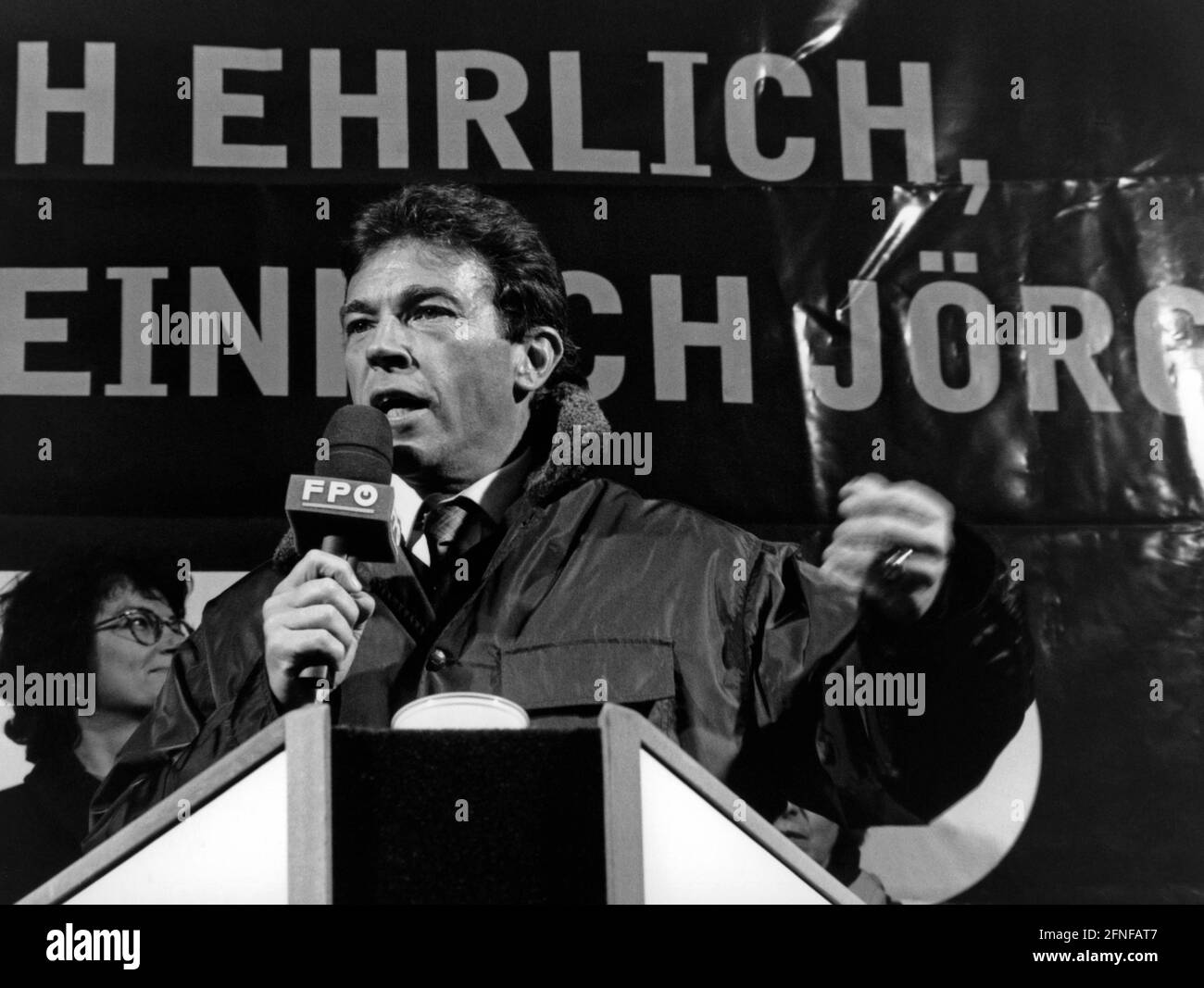 Jörg Haider, politician, FPÖ, Austria, during the election campaign in ...