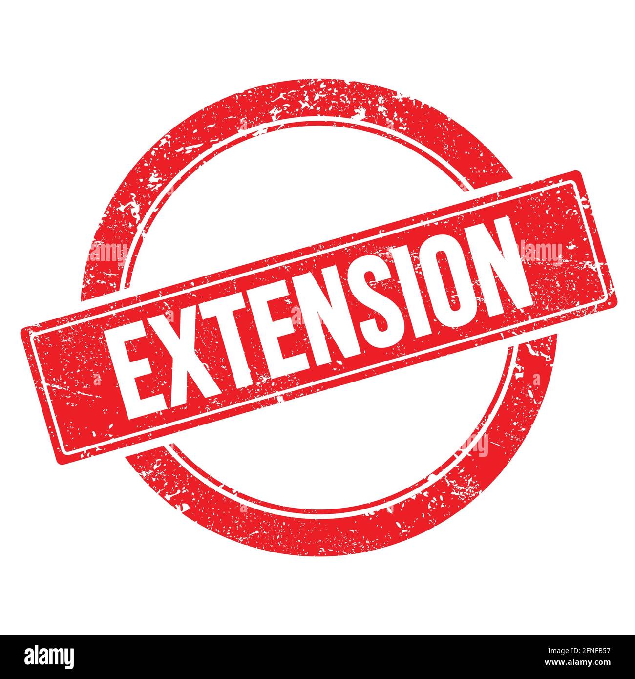 EXTENSION text on red grungy round vintage stamp Stock Photo - Alamy