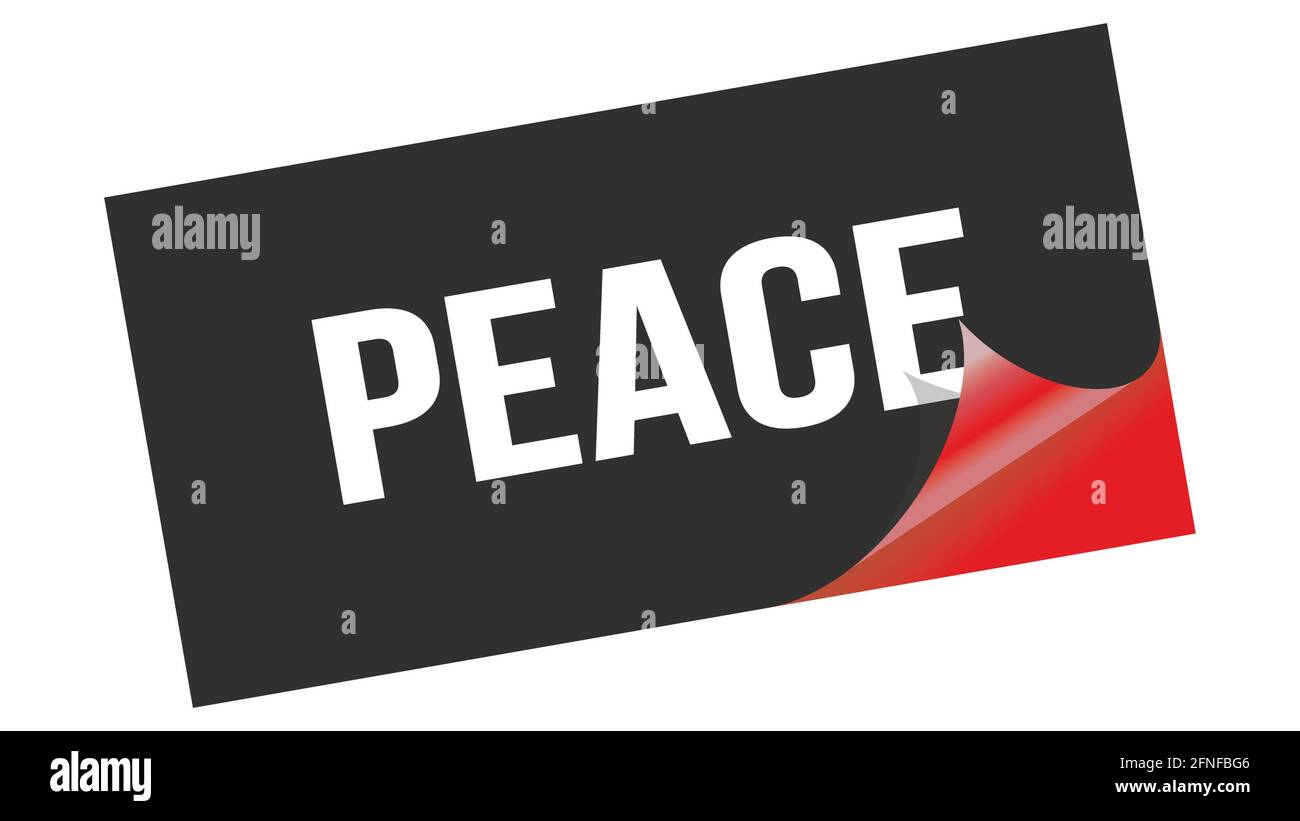PEACE text written on black red sticker stamp Stock Photo - Alamy