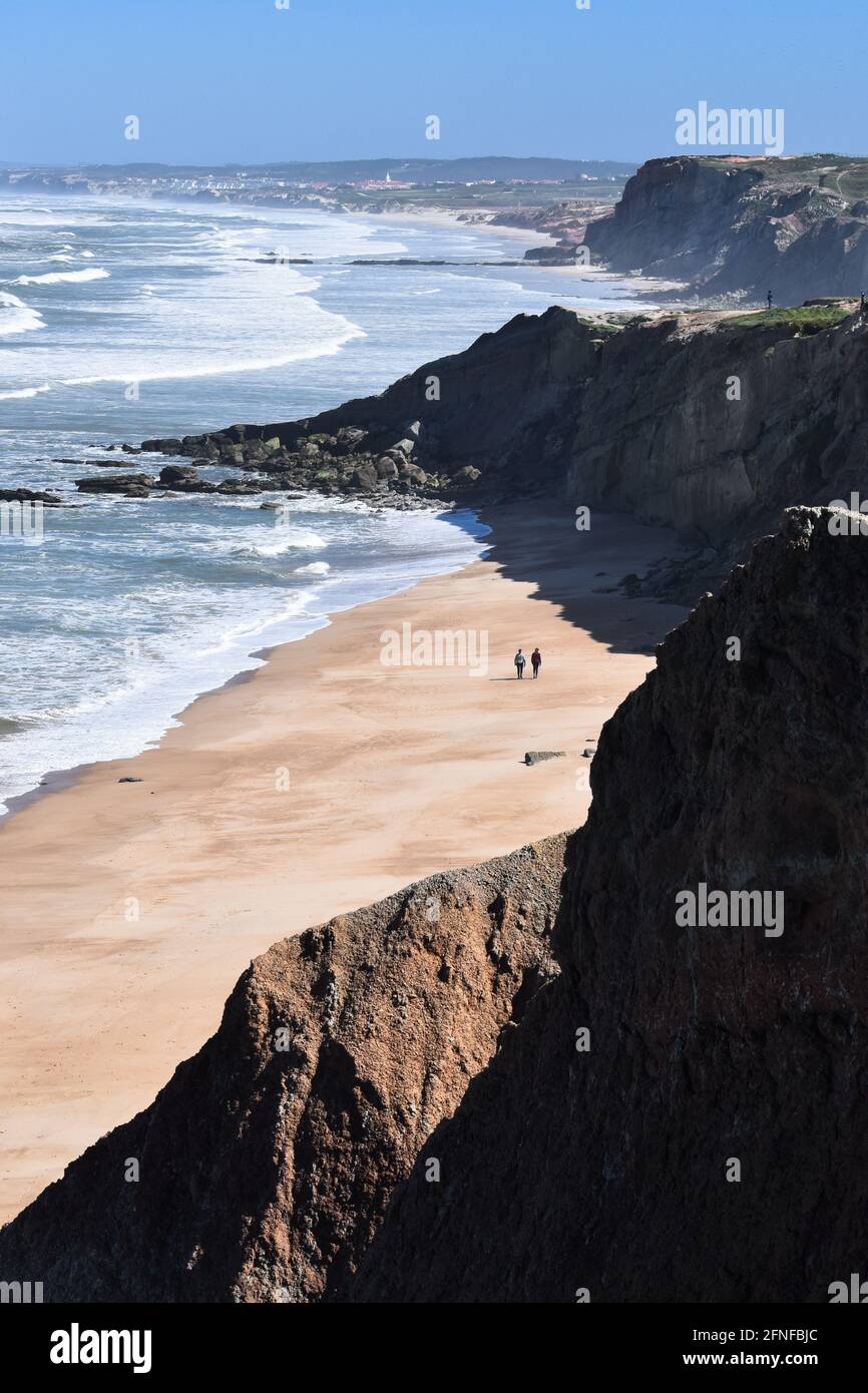 Baleal beach and its scenic coastline near Peniche, Portugal Stock ...