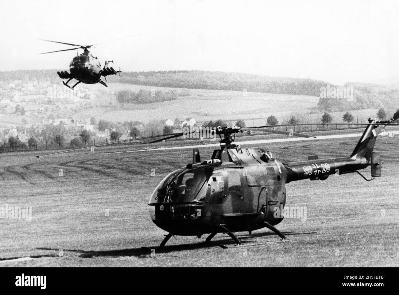 Exercise of the army pilots with the anti-tank helicopter Bo 105 PAH 1 ...