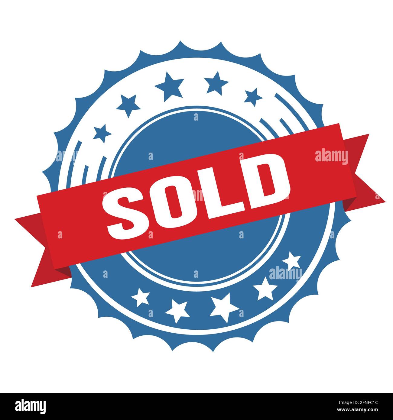 Blue sold badge hi-res stock photography and images - Alamy