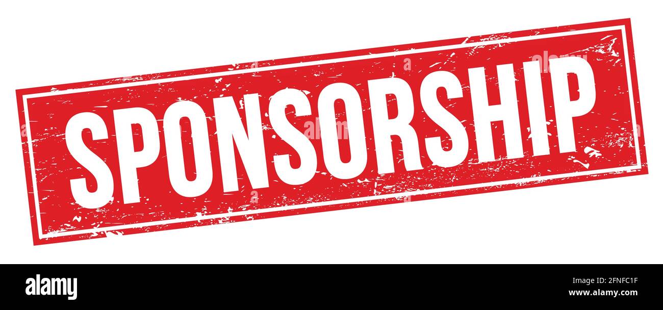 SPONSORSHIP text on red grungy rectangle stamp sign Stock Photo - Alamy