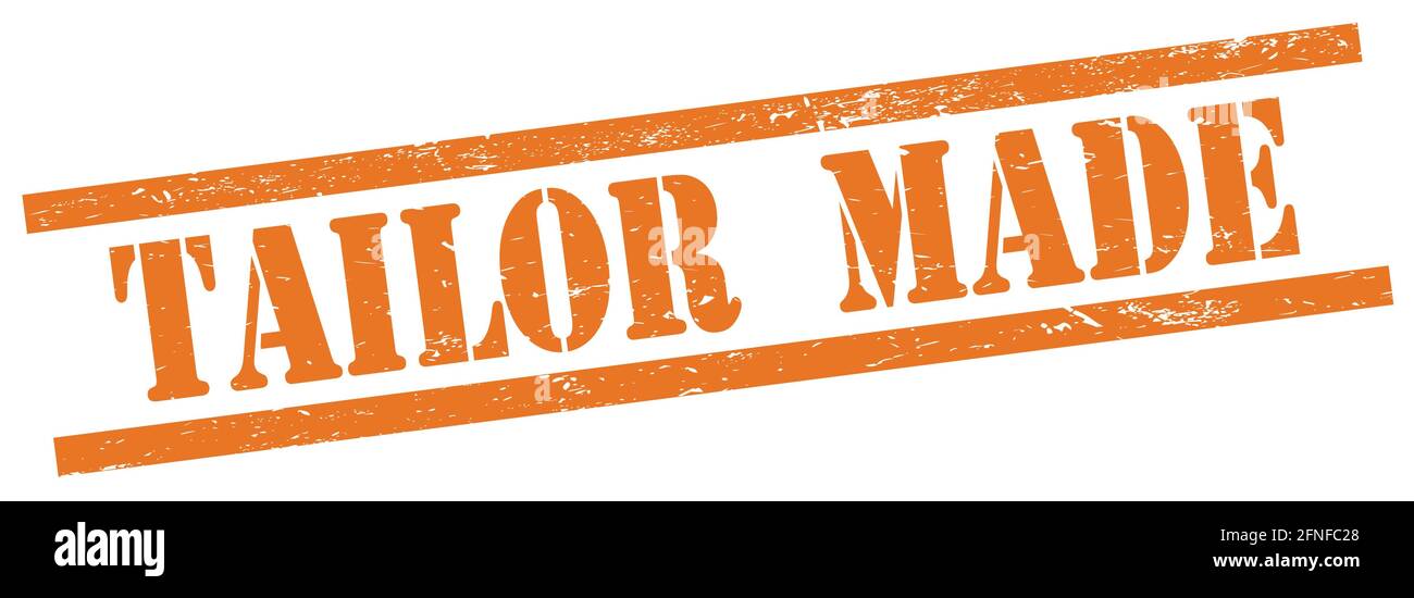 TAILOR MADE text on orange grungy rectangle vintage stamp Stock Photo ...