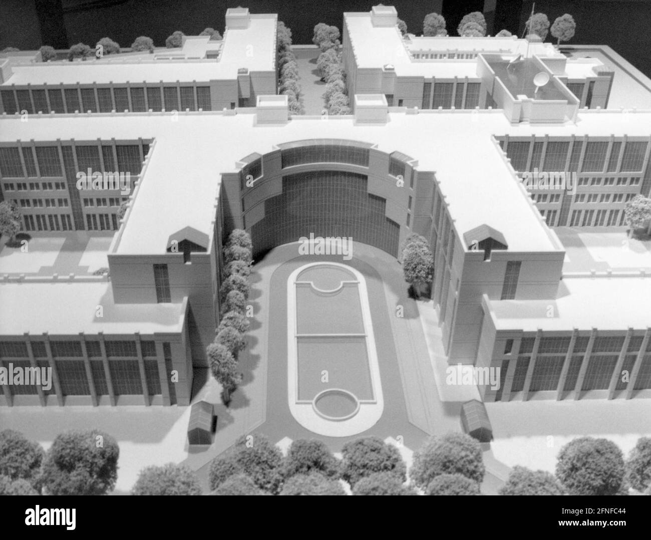 Photographs of a model for the new building of the Federal Press Office ...