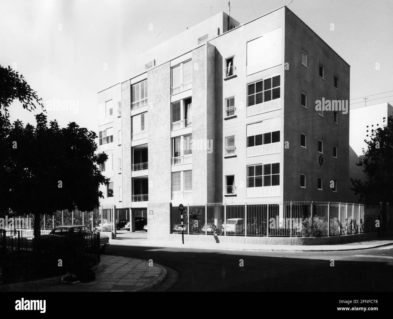 Exterior view of the German Embassy in Tel Aviv, Israel. Undated ...