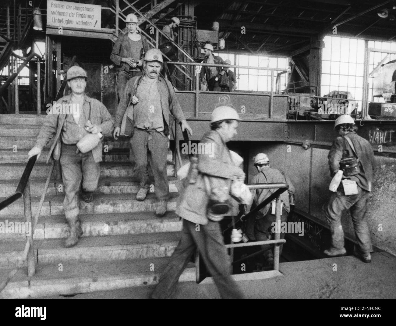 "Some miners leave their workplaces. The mines shafts and smelters of ...