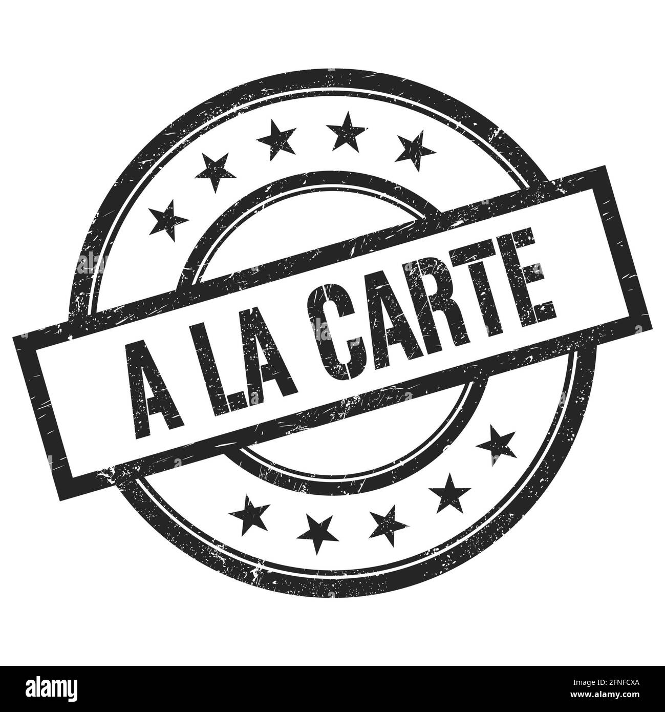 A LA CARTE text written on black round vintage rubber stamp Stock Photo ...