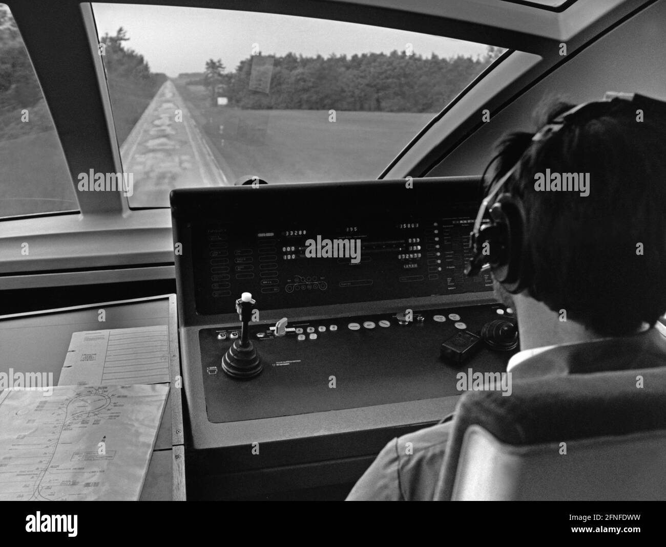 Photo from the driver's cab of a high-speed train. [automated ...