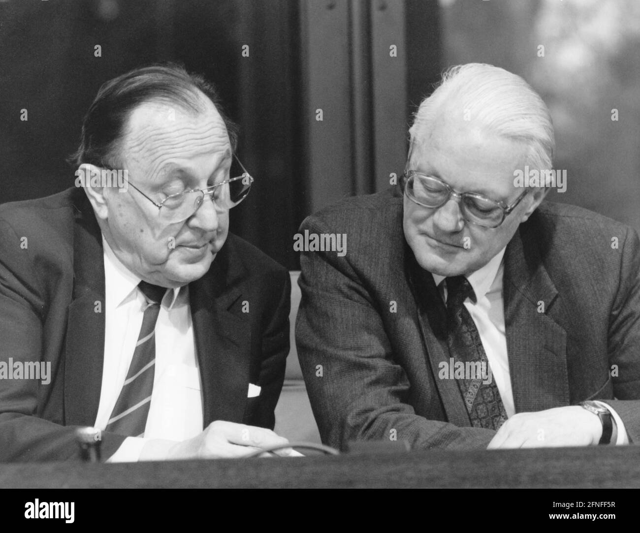 Hans-Dietrich Genscher and Gerhard Stoltenberg in Bonn. [automated ...