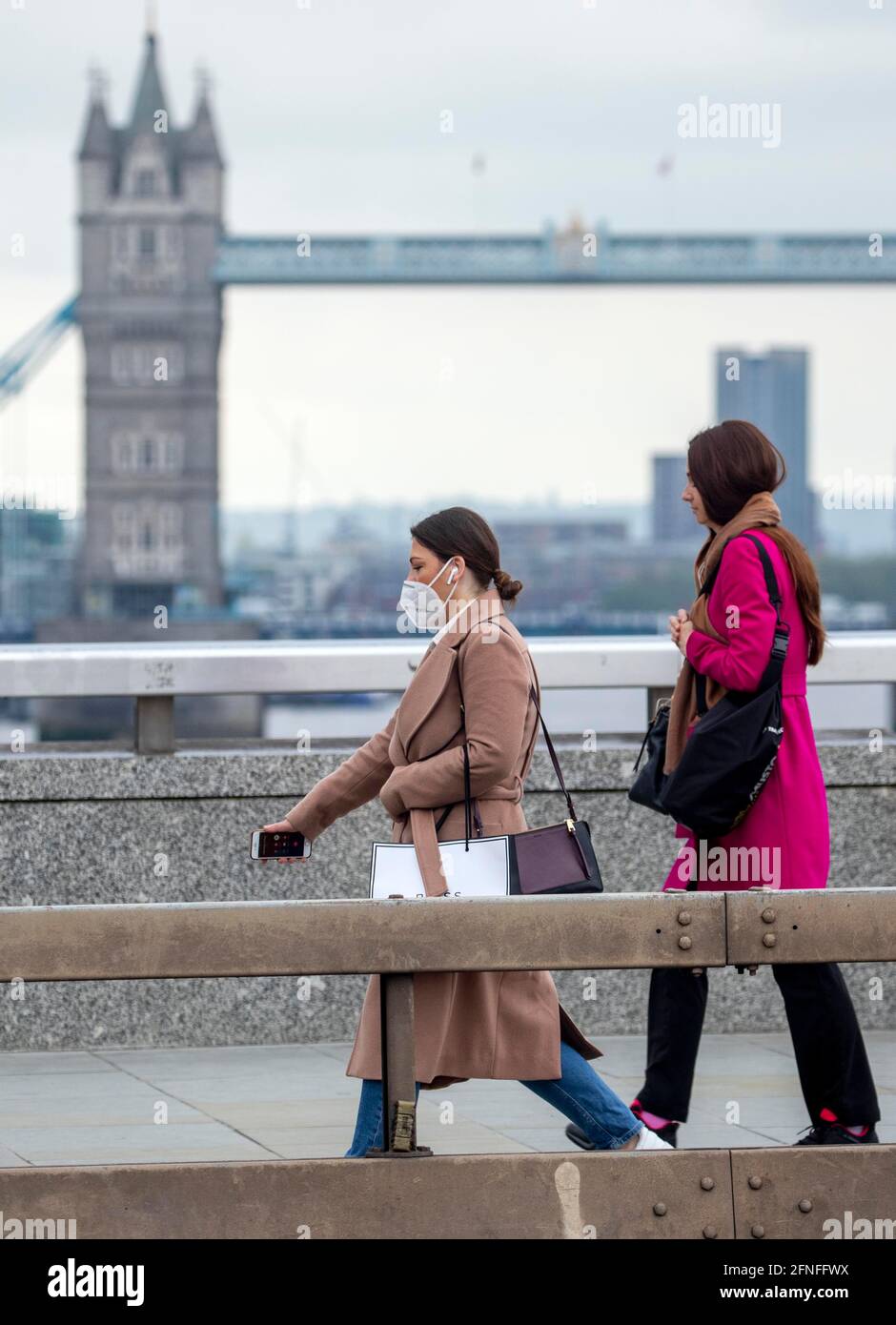 pic shows: Lockdown eased May 17 2021 No crowds on London Bridge Indoor ...