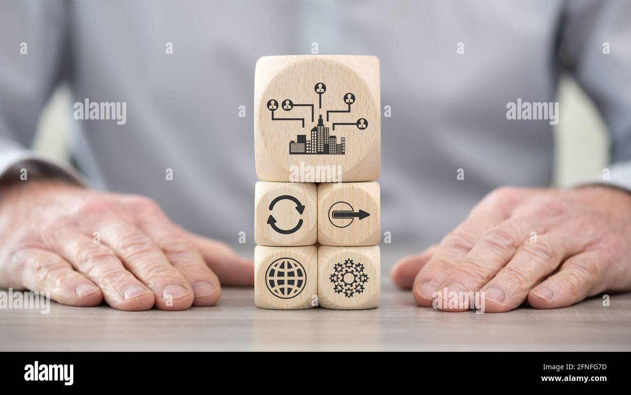 Wooden blocks with symbol of bpo concept Stock Photo - Alamy