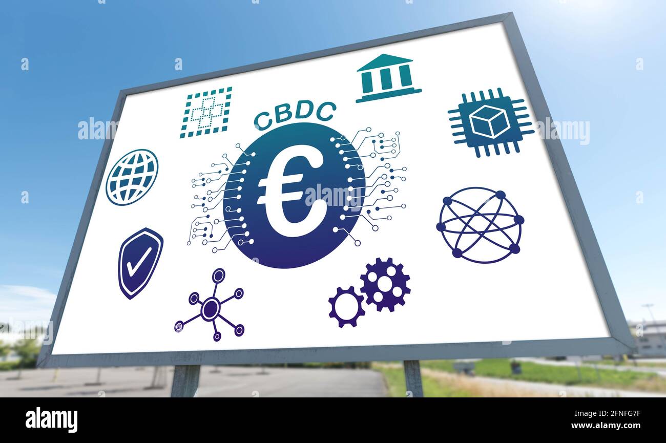 Cbdc concept drawn on a billboard Stock Photo - Alamy