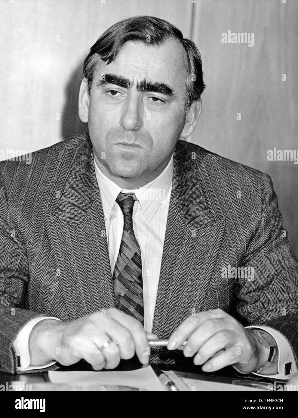 The head of the CSU parliamentary group Theodor Waigel. Undated ...