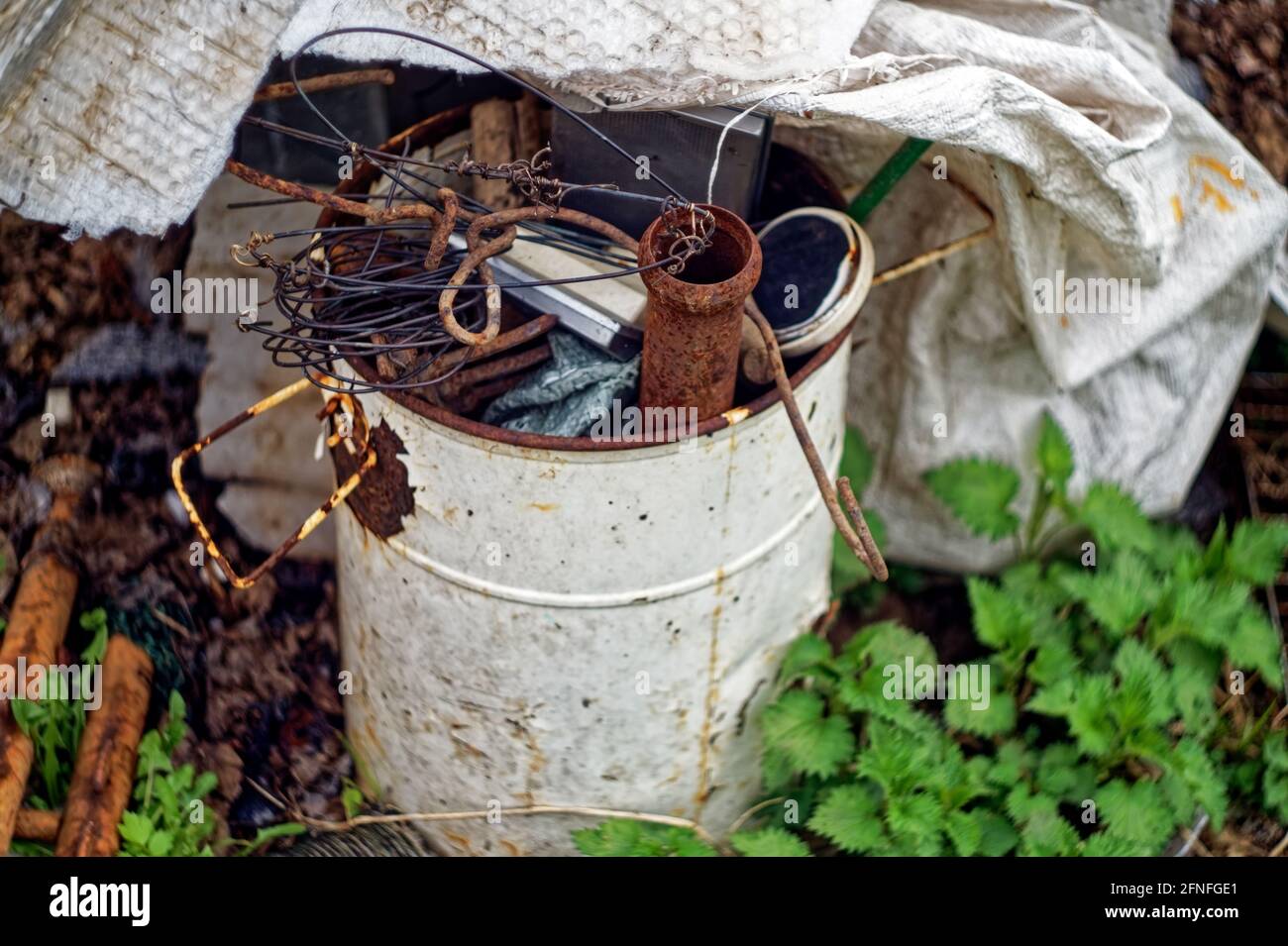 old things thrown out of the house, piled up in a pile of Stock Photo ...
