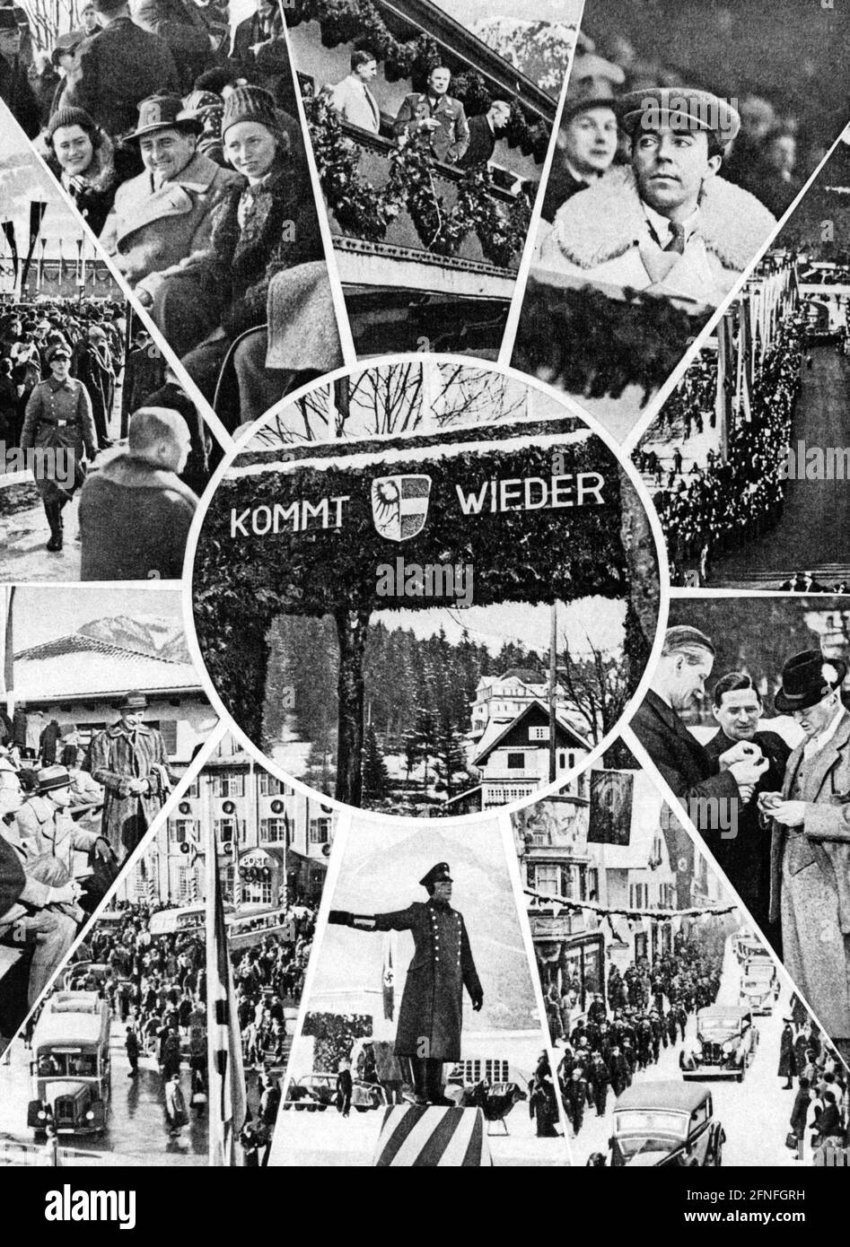 1936 Winter Olympics in Garmisch-Partenkirchen. Various impressions of ...