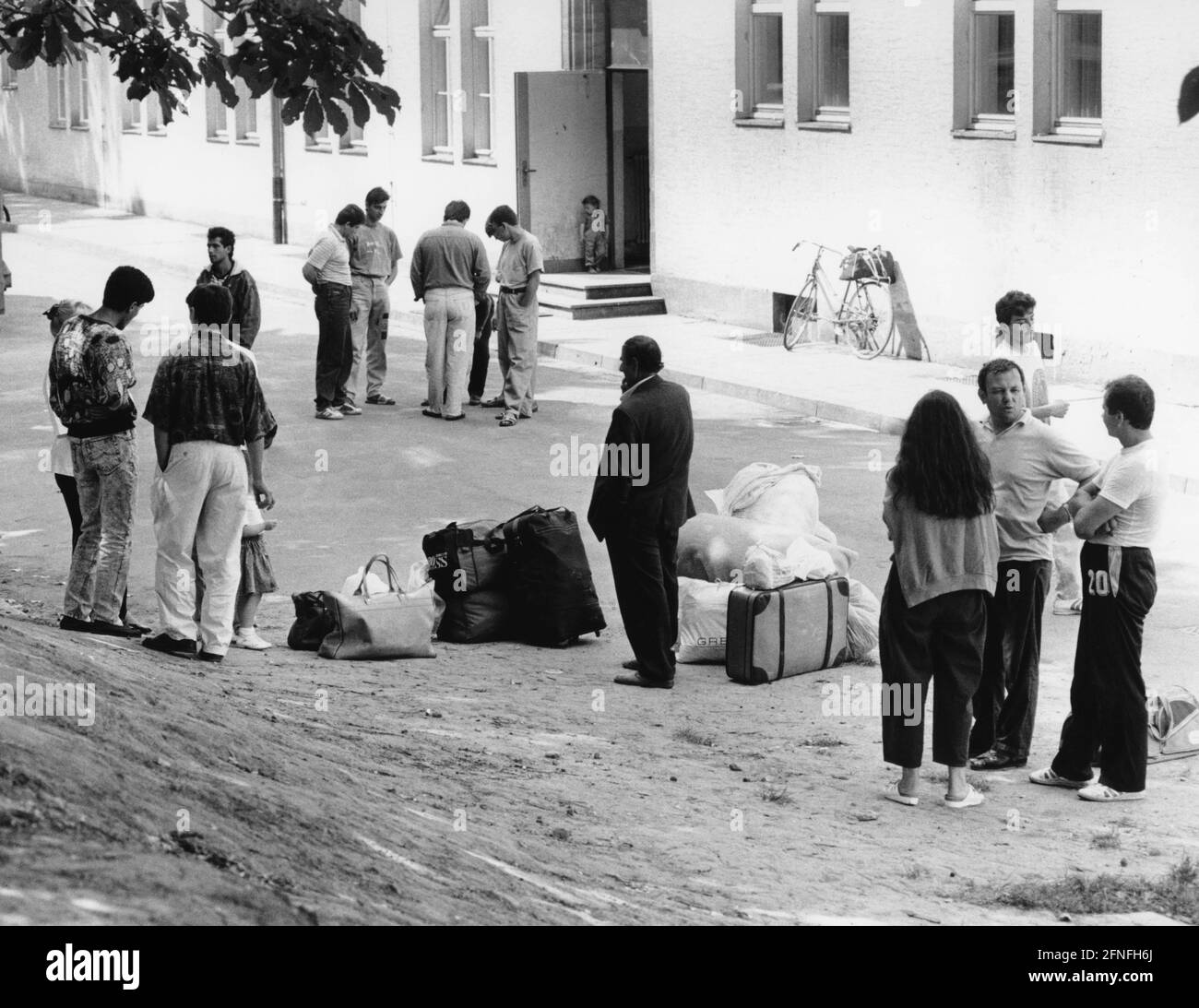 Asylum seekers at one of the central Bavarian initial reception ...