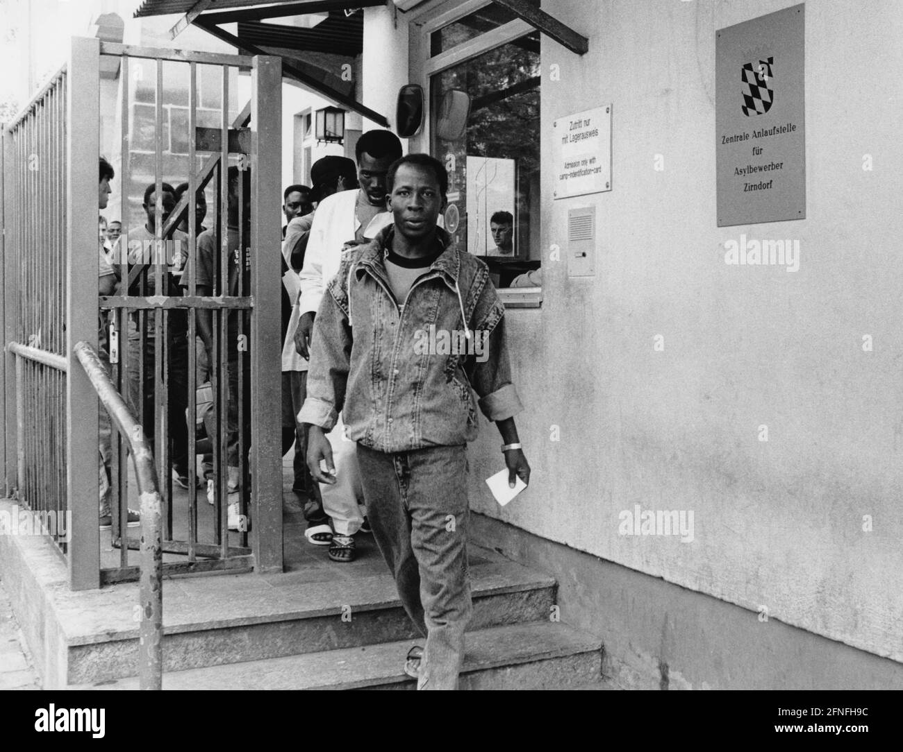 Asylum seekers at one of the central Bavarian initial reception ...