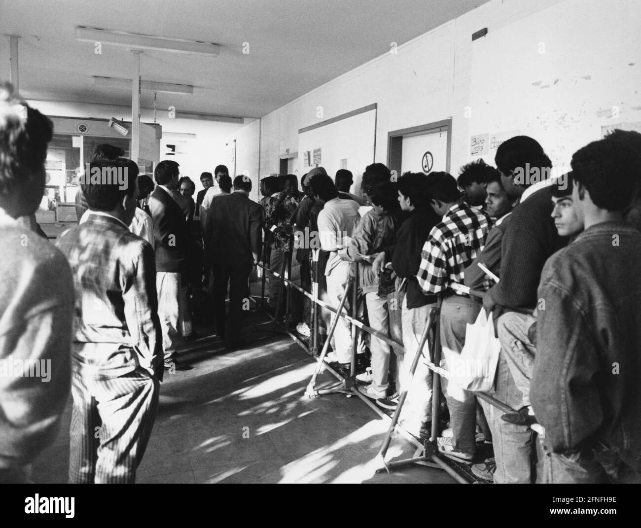 Refugees waiting for asylum Black and White Stock Photos & Images - Alamy